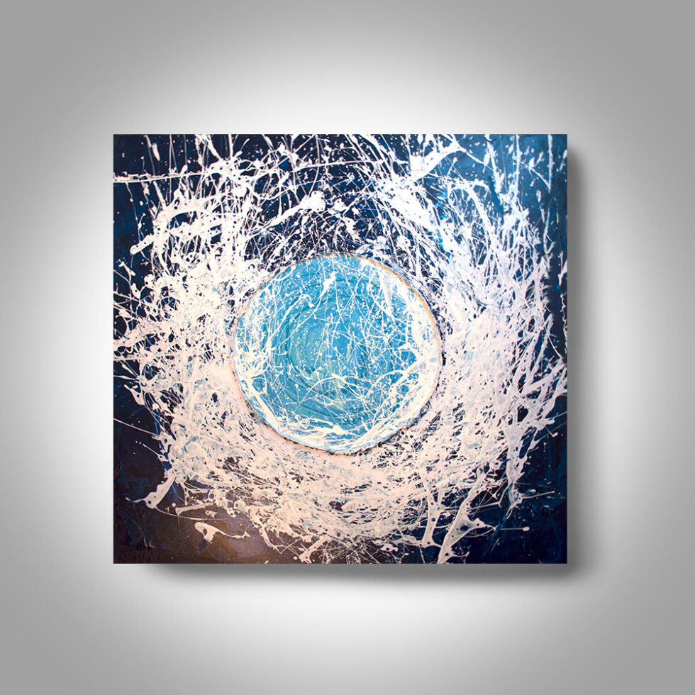 Acrylic Abstract Painting 36 x 36 Enso Painting, Blue Painting, Wall ...